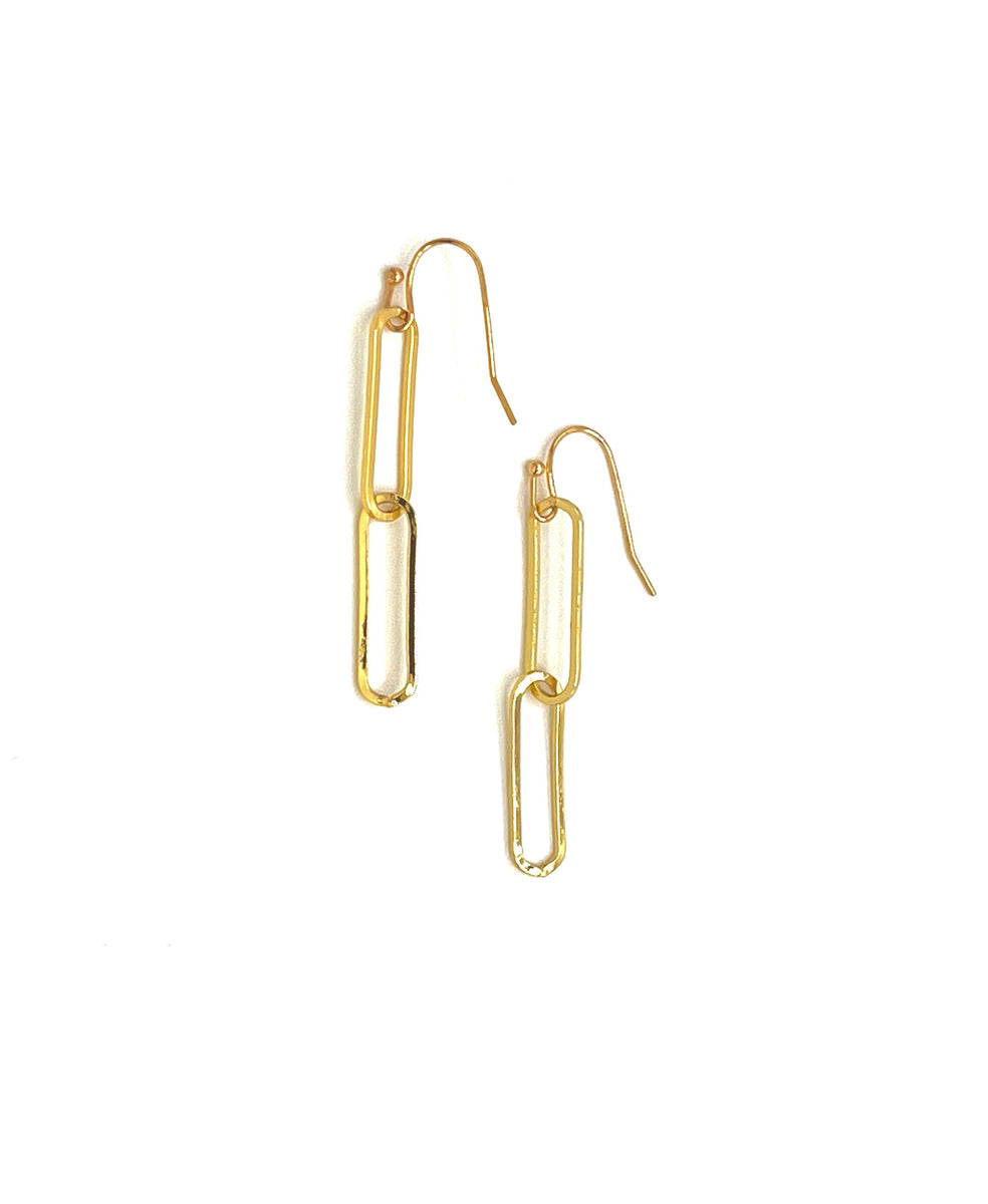 Double PaperClip Earring 18k – Lemon Street Box